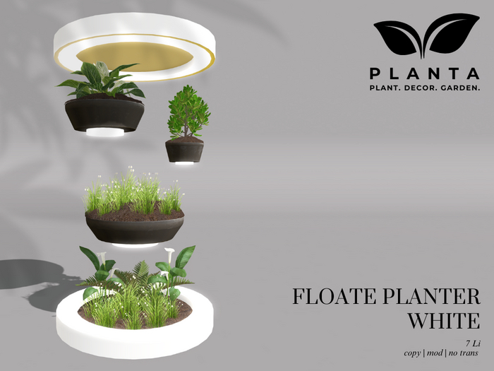 Second Life Marketplace - Planta - Floate Planter White